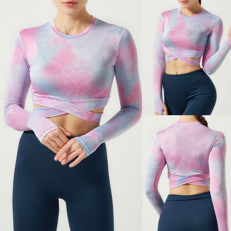 Melhor Mulher Yoga Corrida De Manga Longa Tummy Top Crop Para Cross ...