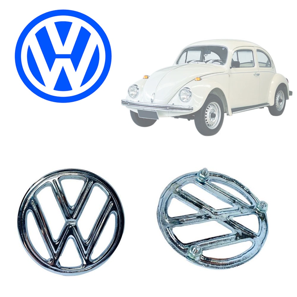 simbolo emblema Volkswagen VW fusca em inox cromado | Shopee Brasil
