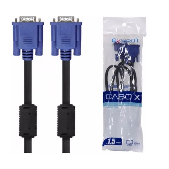 Cabo Vga Monitor Lcd Pc Tv Projetor 1,5 Metros Blindado | Shopee Brasil