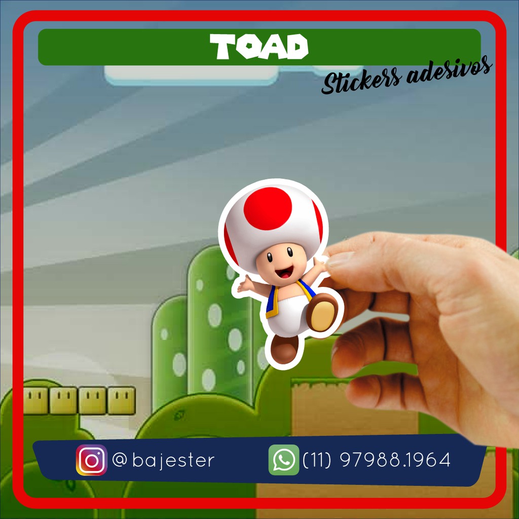 Adesivo Sticker Game Toad do Super Mario Bros Galaxi | Shopee Brasil
