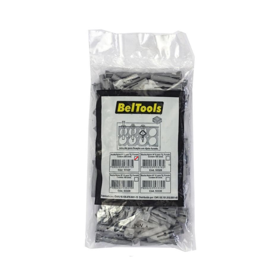 Bucha 6mm Nylon Fu Para Tijolo De Bloco Oco Beltools 200un | Shopee Brasil