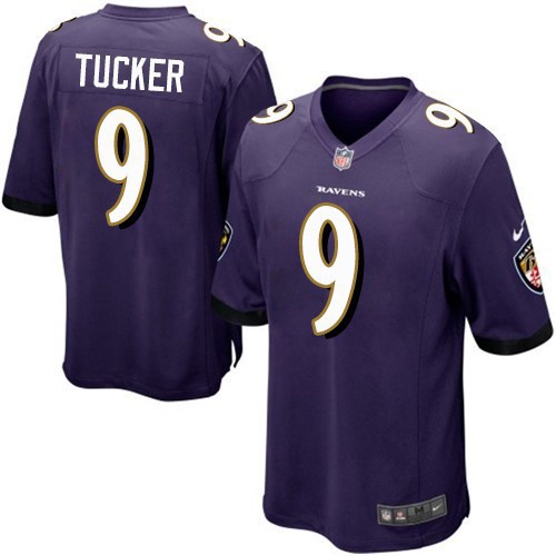 Camisa De Futebol Masculino Ravens # 9 Justin Tucker Roxo Branco Preto ...
