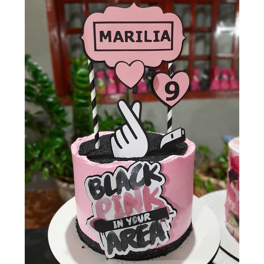 TOPO DE BOLO BLACK PINK TOPPER PERSONALIZADO BANDA POP BLACKPINK ...