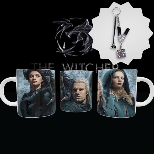 caneca the witcher geralt yennefer ciri série porcelana 325ml, com ...