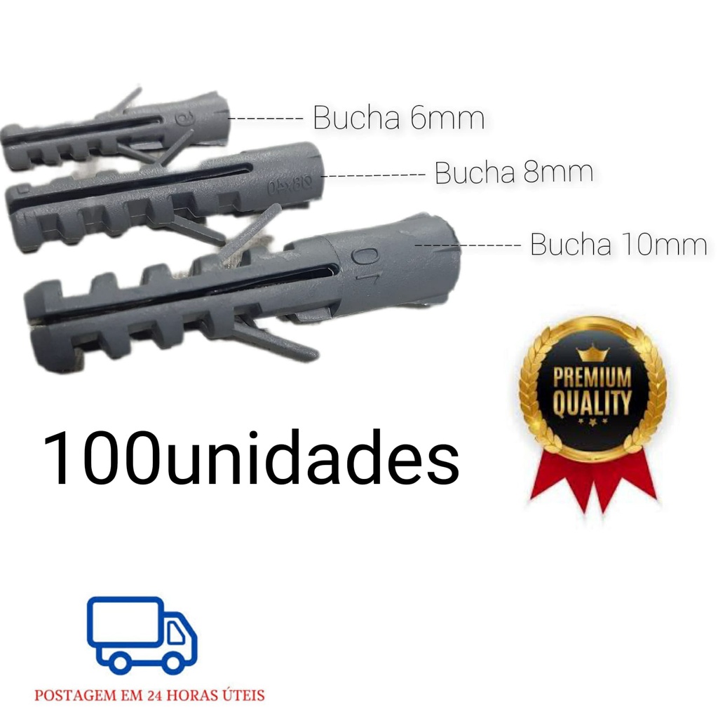 Bucha Parede Concreto Alvenaria 6mm -8mm-10mm 100 peças | Shopee Brasil