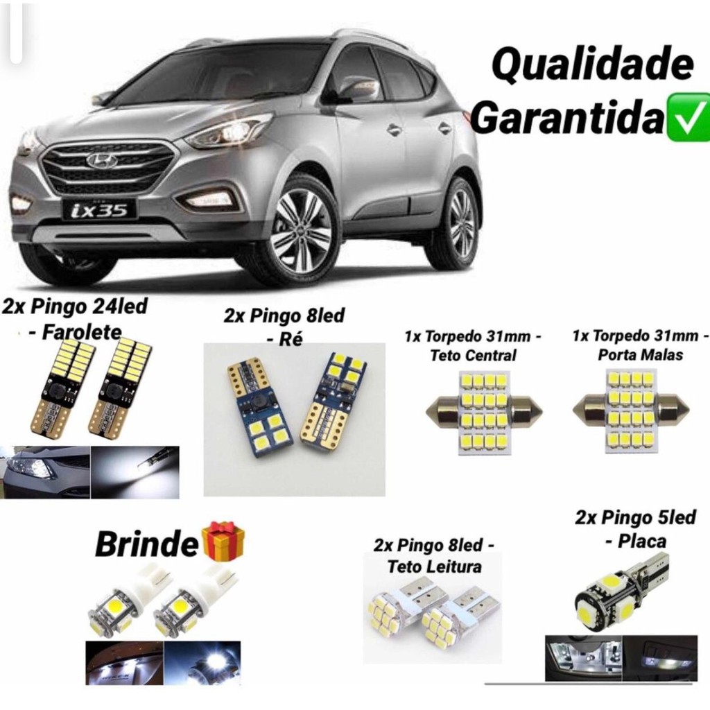 Kit Lampada Led Hyundai Ix35 Teto Porta Malas - Envio Já | Shopee Brasil