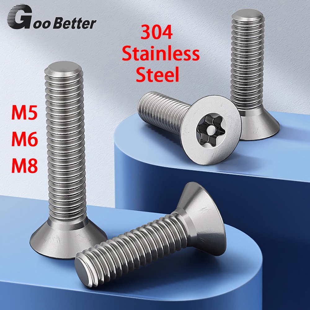 M5 M6 M8 Torx Parafusos De Segurança De Cabeça Plana Driver De Seis ...