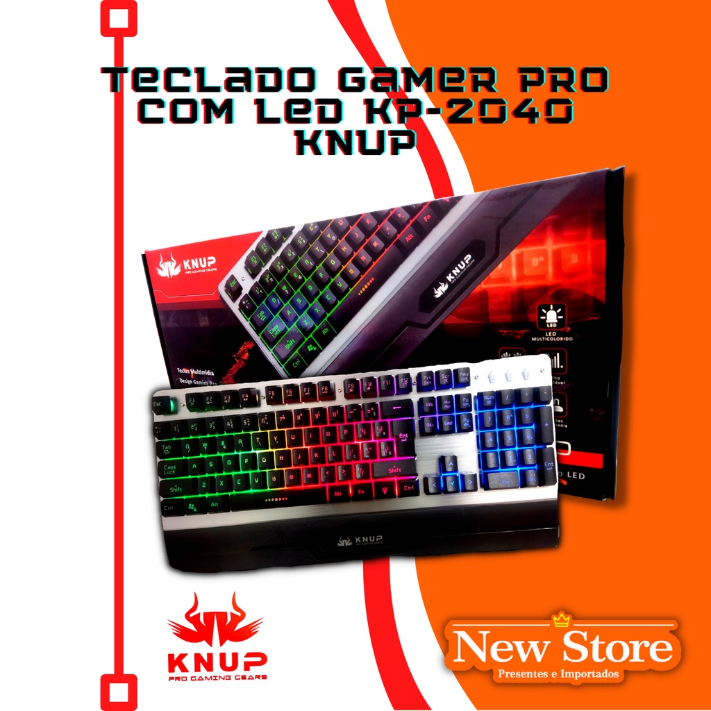 Teclado Gamer KNUP Com Led RGB KP-2040 | Shopee Brasil