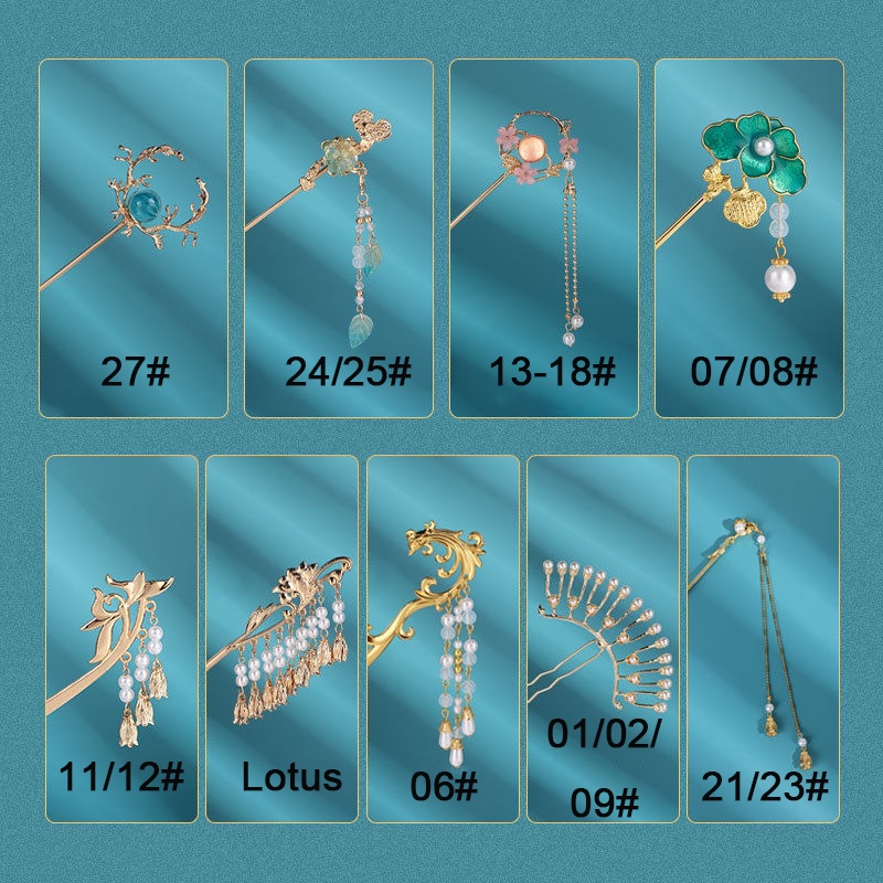 Grampo De Cabelo Metal Antigo Estilo Moderno Simples Hanfu Flow Traje ...