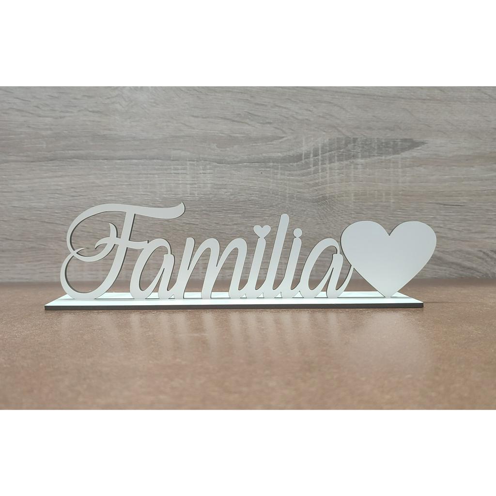 Placa Decorativa Palavra com Base Família mdf 3mm corte a laser ...