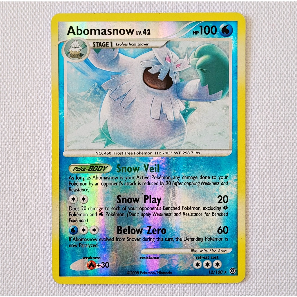 Carta Antiga Pokemon Abomasnow 12/100 Rare Reverse Holo Stormfront ...