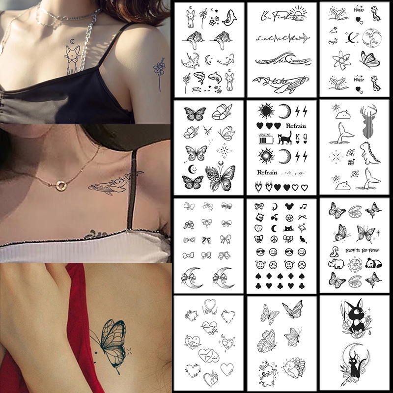 Sun Tatuagem Adesiva Temporária De Falsa Longa Duração Minimalista À