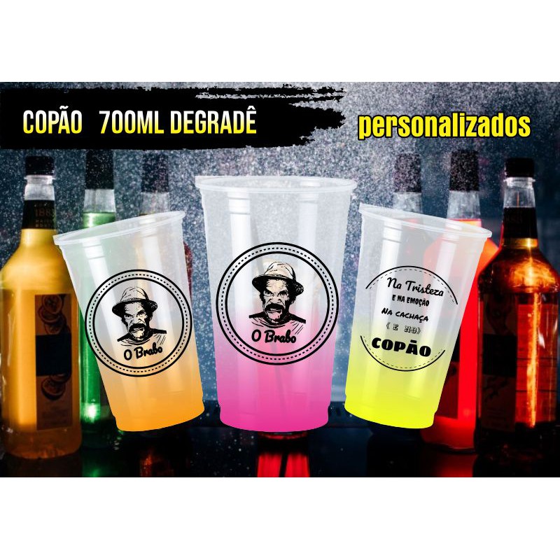 KIT 100 Copos Degradê Copão Disk Cerveja Adega Descartável 700ml ...