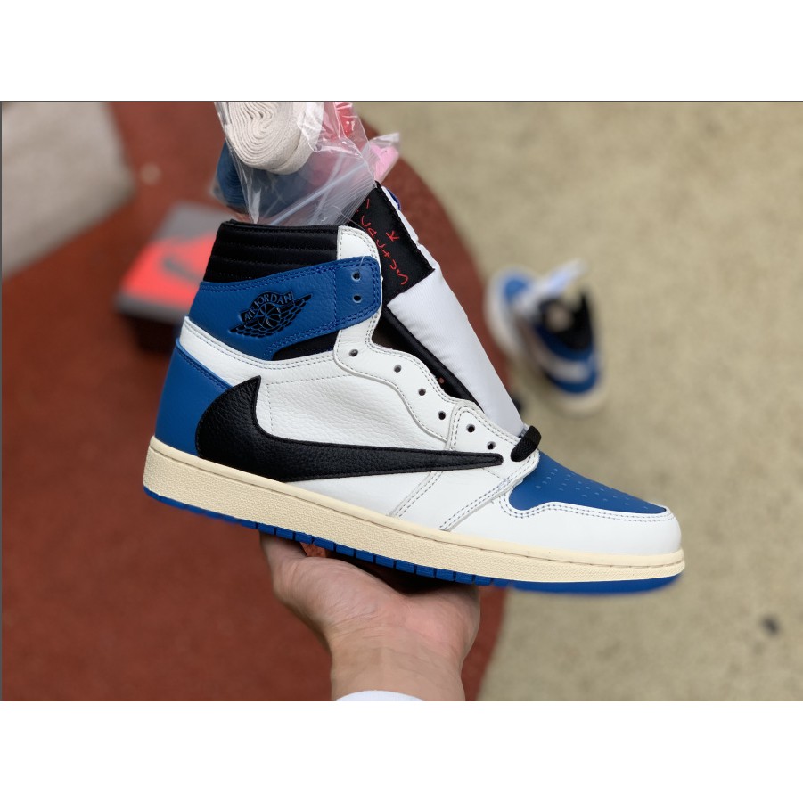 Travis Scott x Fragmento x AJ1 Alto OG SP " Azul Militar " Barb ...