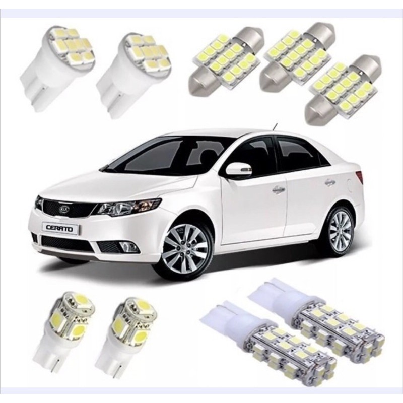 Kit Led Kia Cerato 2009/2012 Teto Placa Ré Torpedo Xenon Top | Shopee ...