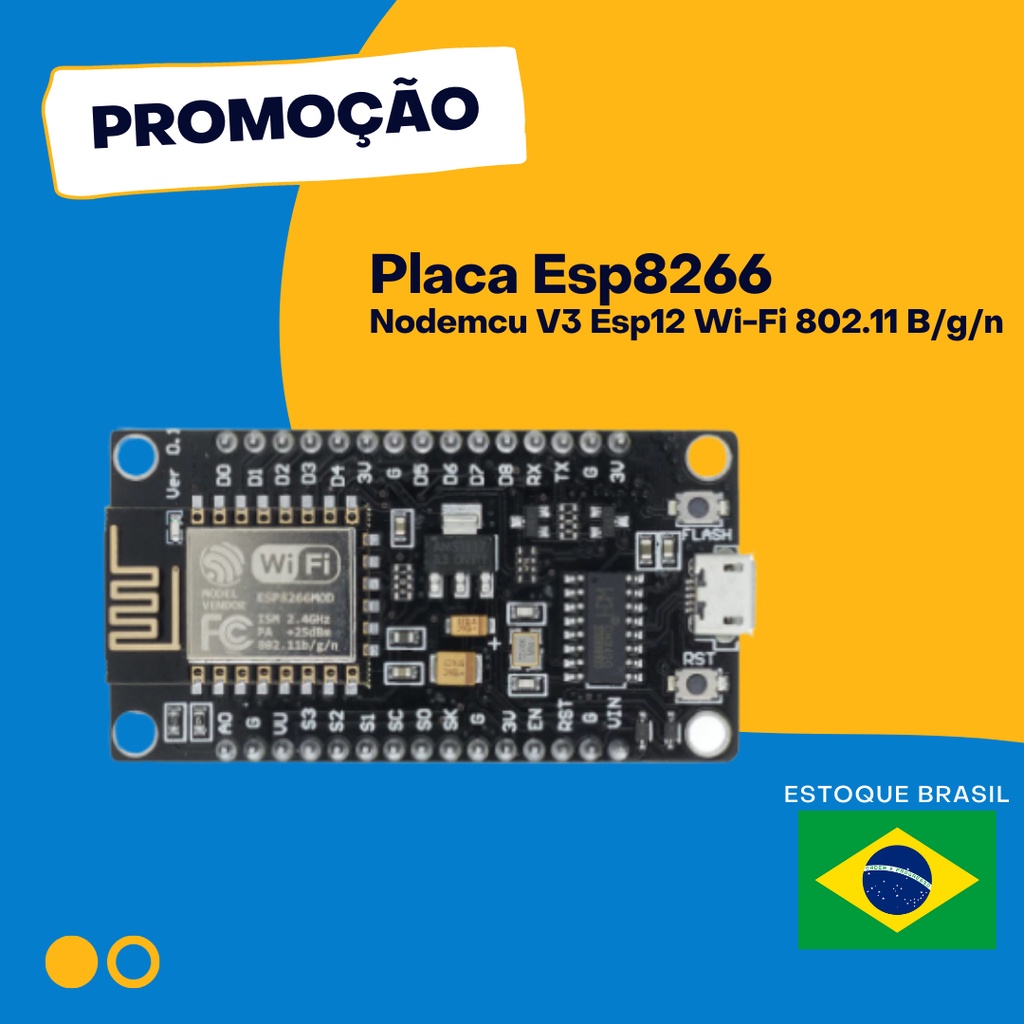 Placa Esp8266 Nodemcu V3 Esp12 Wifi 80211 Bgn Arduino Lua Esp8266 Esp32 Arduíno Arduino 2277
