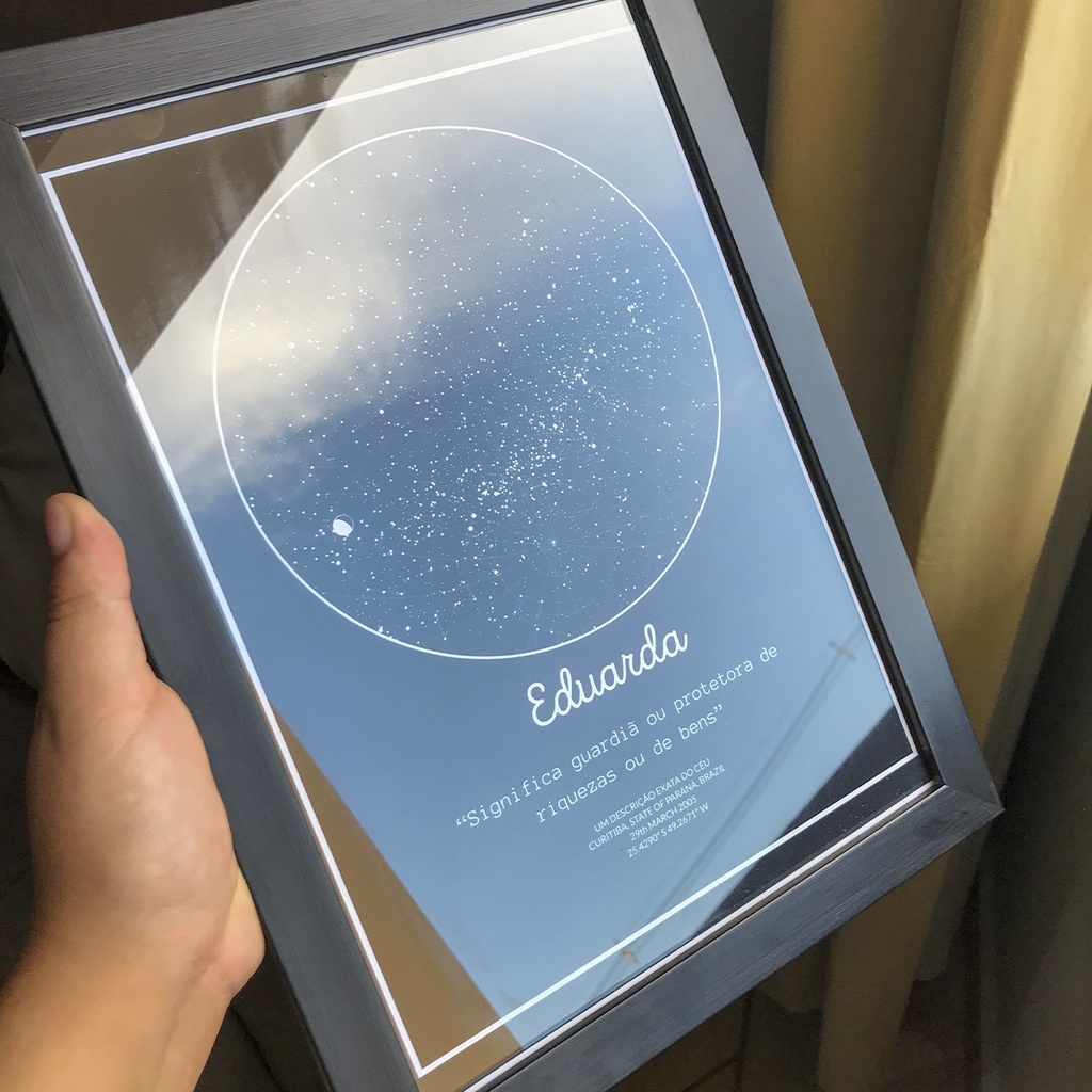 Quadro Mapa das Estrelas/ Mapa Estelar/Mapa do céu- Estrelado ...