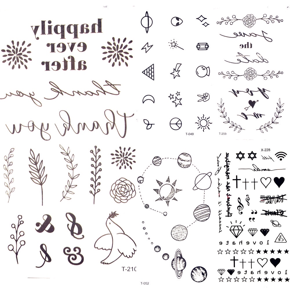 Adesivos Temporários Tatuagens à Prova DÁgua Letras Legais Design