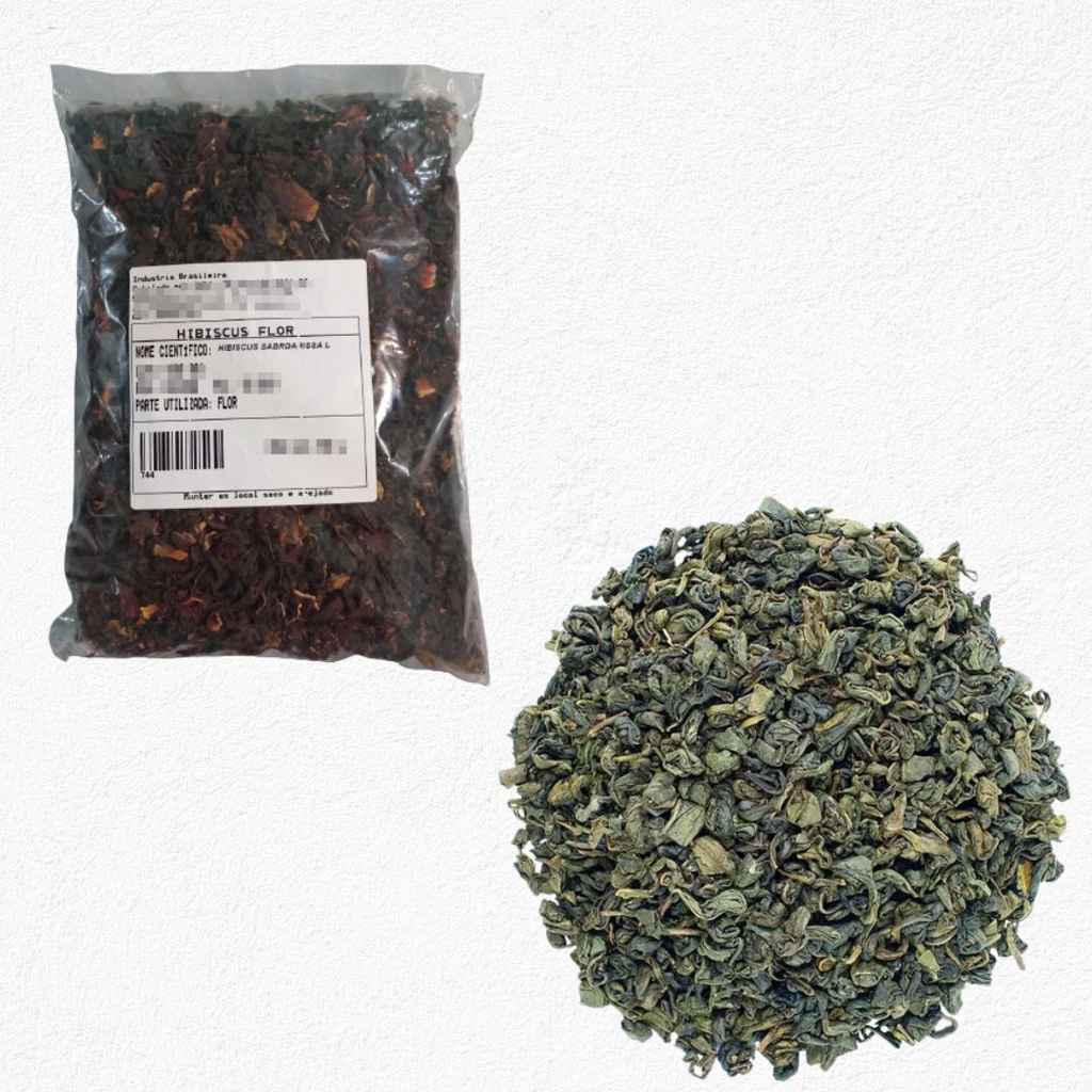 Kit chá Verde Importado 1kg selecionado + Hibisco chá 1kg - Pronta ...