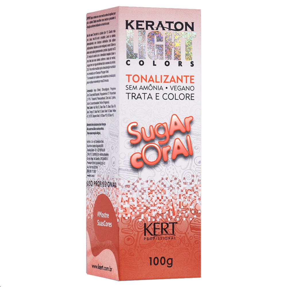 Tonalizante Keraton Light Colors Sugar Coral 100g | Shopee Brasil