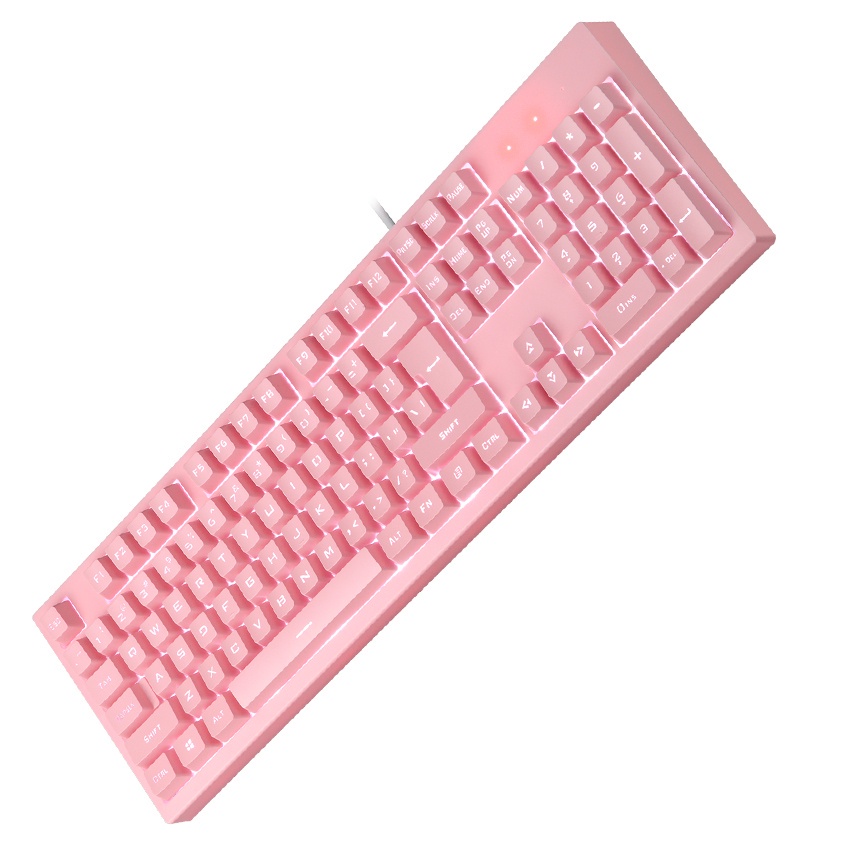 Teclado Rosa Gamer Com Fio Usb Claro Led 104 Teclas Para Pc Portátil ...