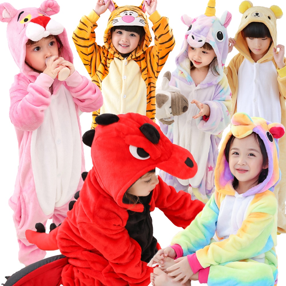 Meninas Meninos Sleepwear Crianças Dinossauro Unicórnio Animal Dos ...