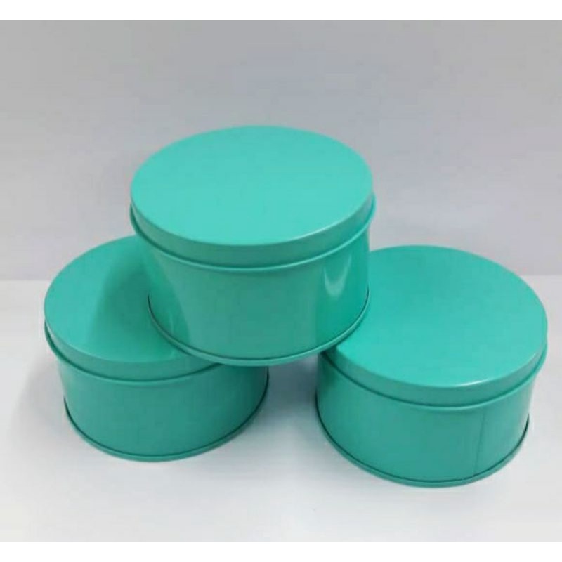 Lata redonda azul thifane pacote com 12 peças | Shopee Brasil