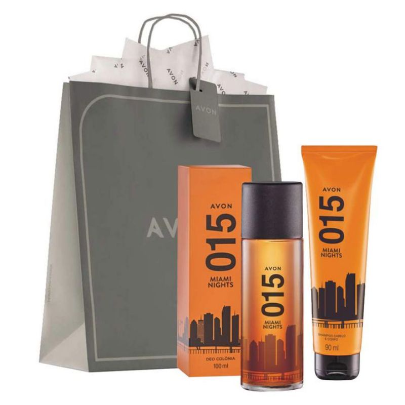 Kit Avon 015 Miami Nights Deo Colônia 100ml + Shampoo Cabelo e Corpo ...
