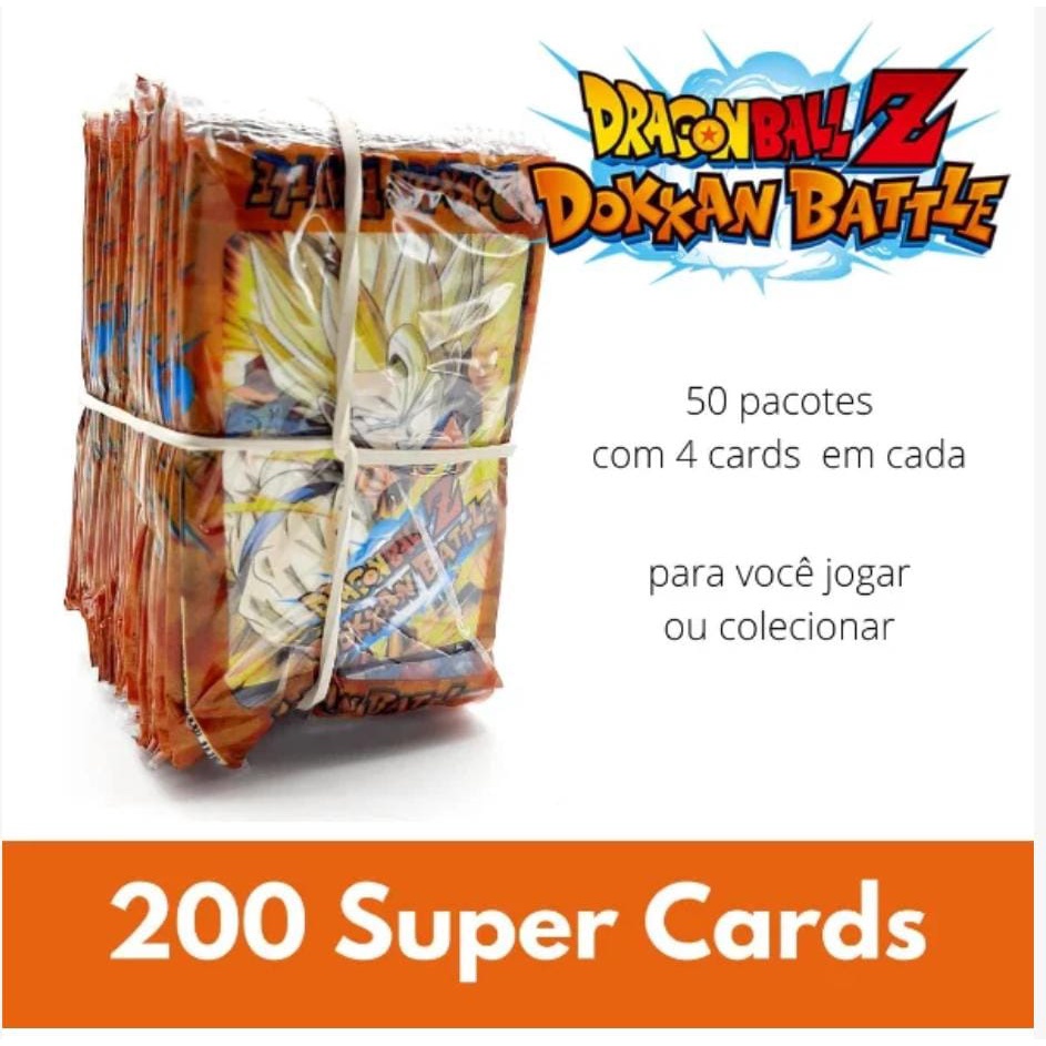 200 Cards Dragon Ball Z Dokk 50 Pacotinhos Com 4 Cartas Cada | Shopee ...
