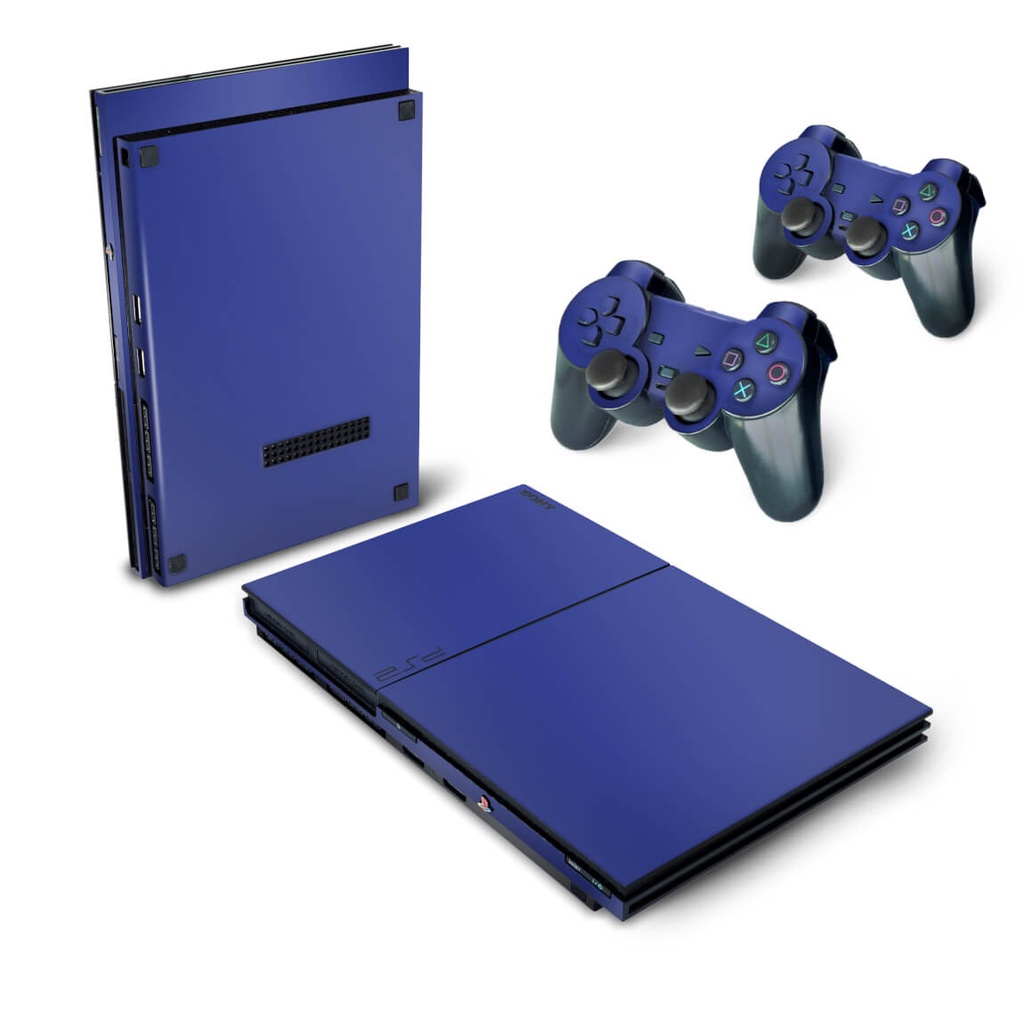 Skin PS2 Slim Adesivo - Azul Escuro | Shopee Brasil