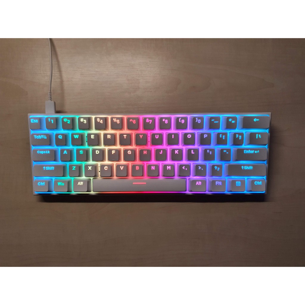 Teclado Anne Pro 2 Branco - Gamer Bluetooth RGB Gateron Brown layout 60 ...