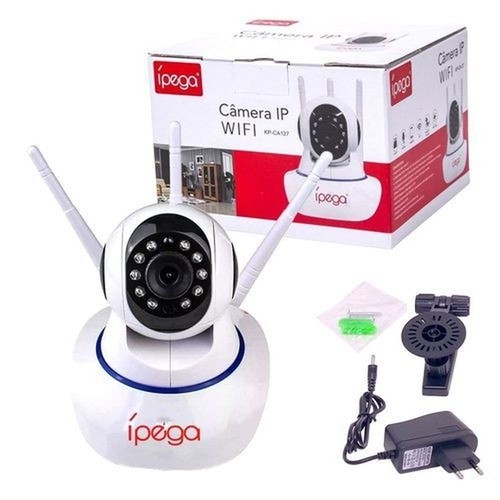 Câmera ip Wifi Kp-ca127 Ípega Hd 720p Visão Noturna 3 Antenas APP ...