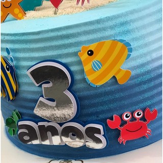 Topo Topper de bolo Fundo do Mar, mergulhador. | Shopee Brasil