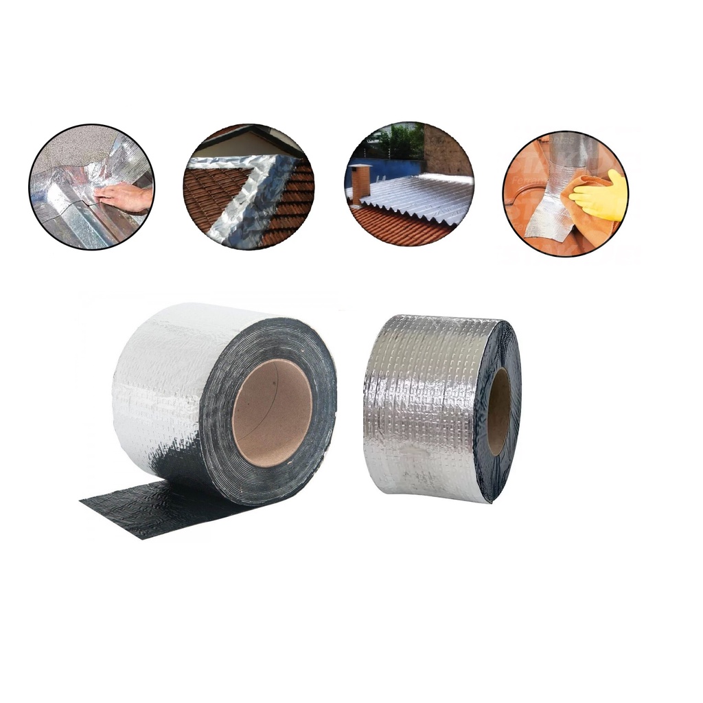Fita Asfáltica Adesiva Aluminizada Vedatudo Telha Laje 20cm X 10m | Shopee Brasil