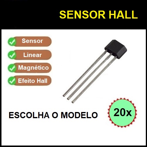 20 Sensor Linear Magnético Efeito Hall 49e 41f 3503 503 U18 3144 44e ...