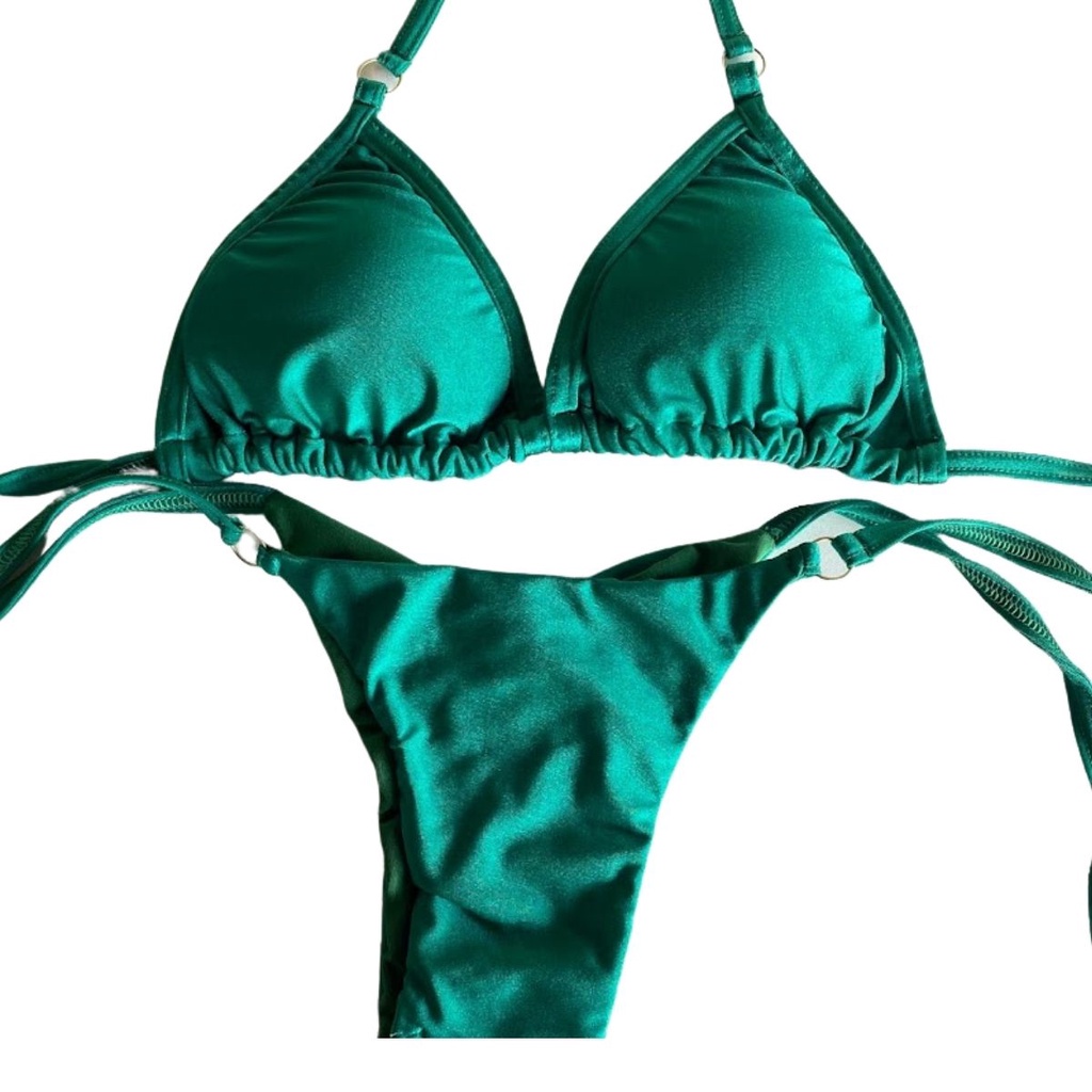 Biquíni Basic Argolinhas Verde Bandeira Empina Bumbum | Shopee Brasil