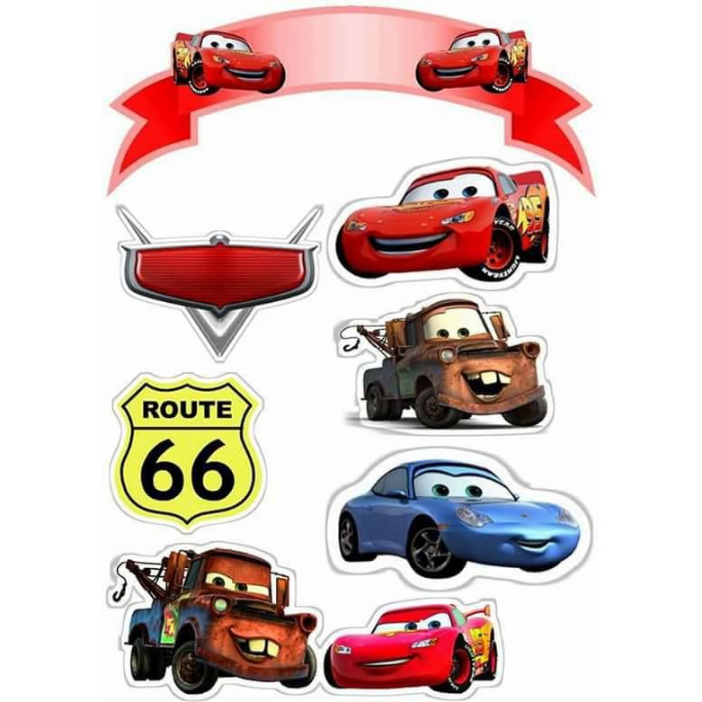 TOPO DE BOLO TEMA Relampago macqueen CARROS DA DISNEY PRONTO PARA USAR ...