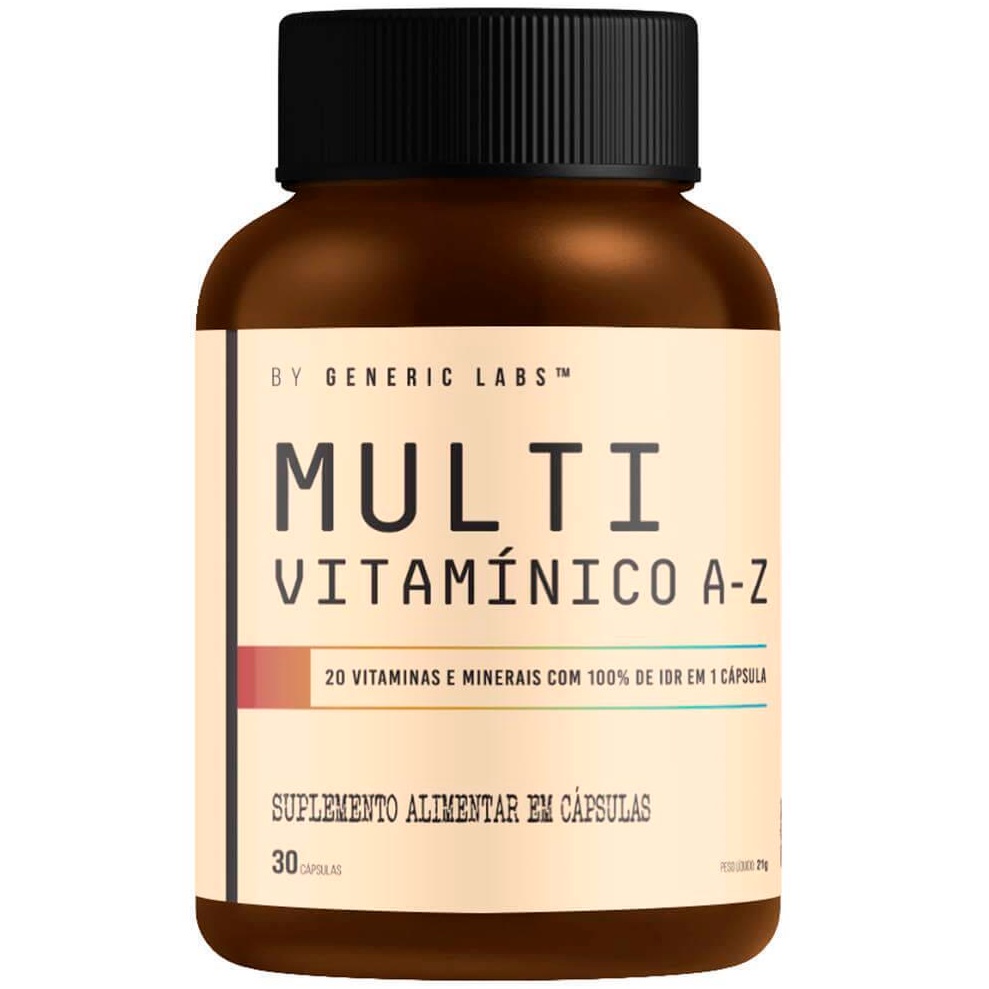 Multivitamínico A-Z - 30 Cápsulas - Generic Labs | Shopee Brasil