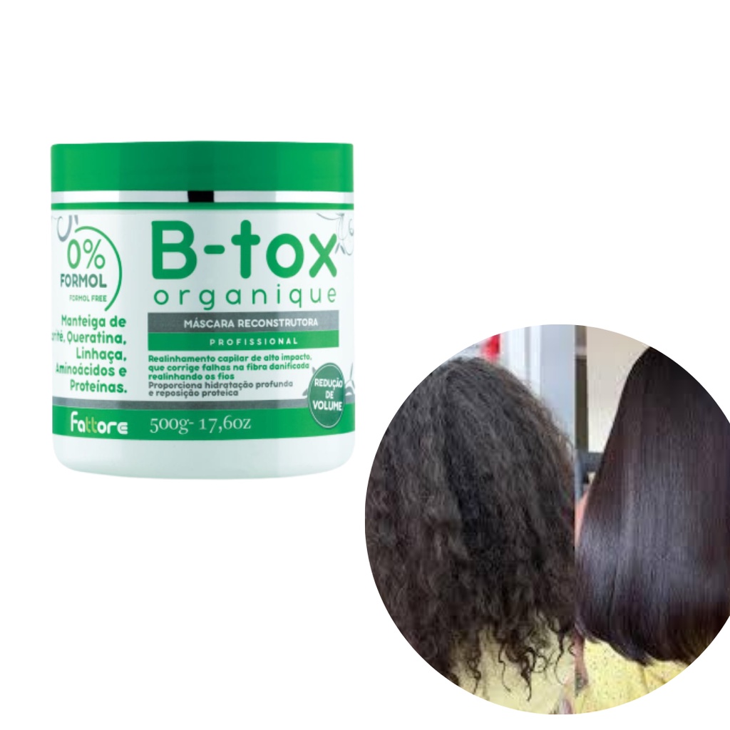 Botox Orgânico Btox Capilar Fattore 500g Sem Formol | Shopee Brasil