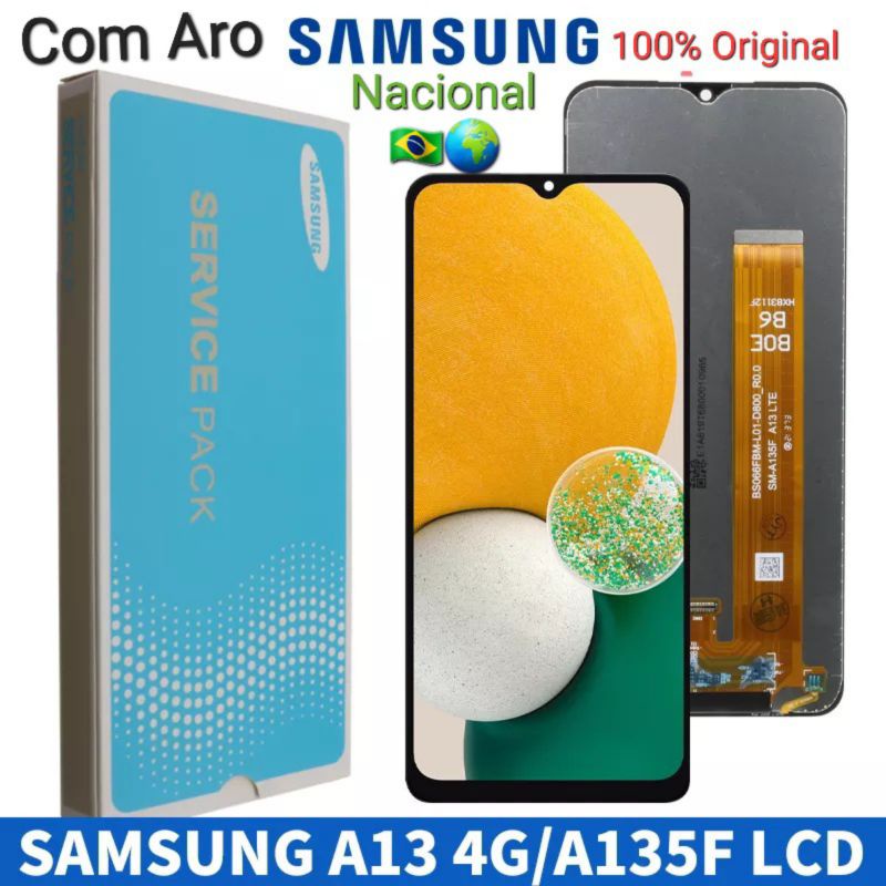 Tela Frontal Display A13 Original Samsung Nacional Touch A135 Aro 4g | Shopee Brasil