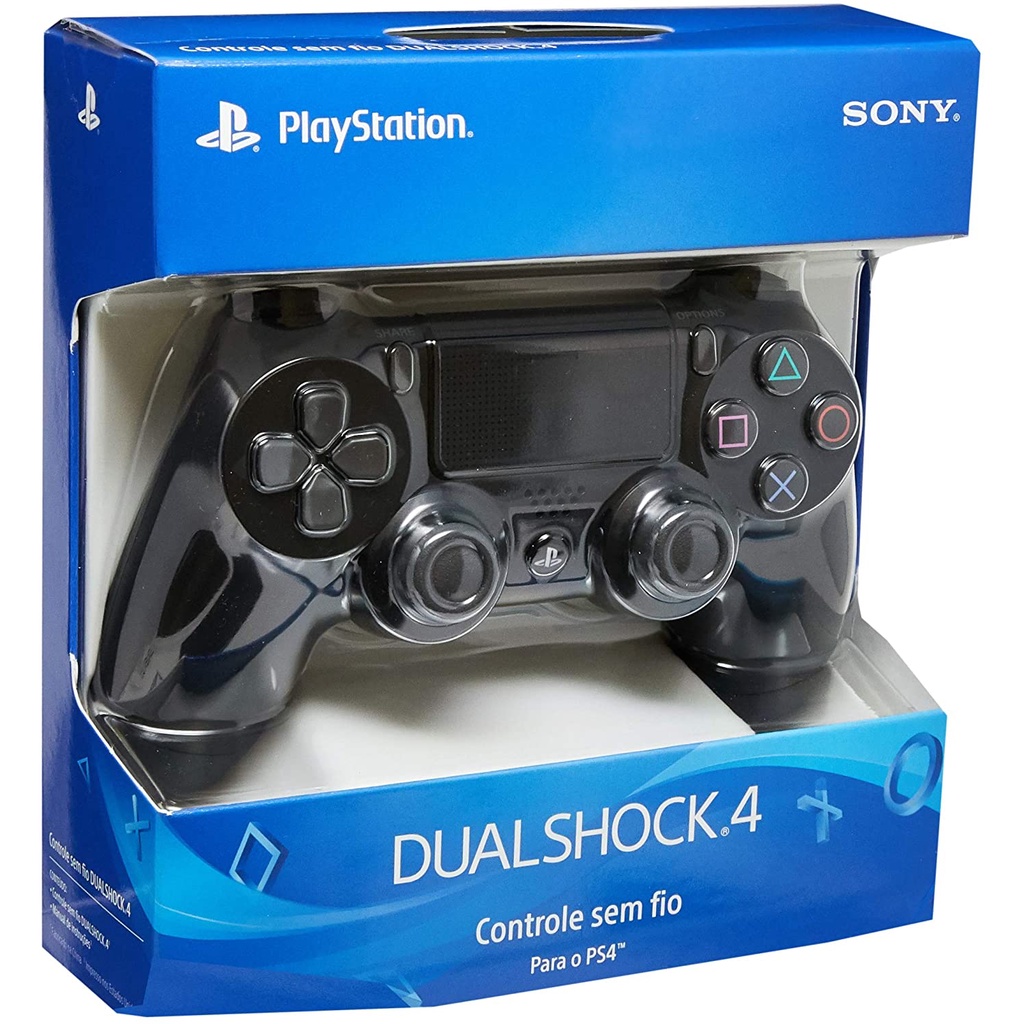 Controle PS4 original Sony NOVO preto bluetooth sem fio - Escorrega o Preço
