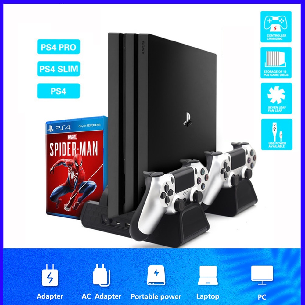 PS4/PS4 Slim PRO Suporte Vertical Com Ventilador De Resfriamento Cooler ...