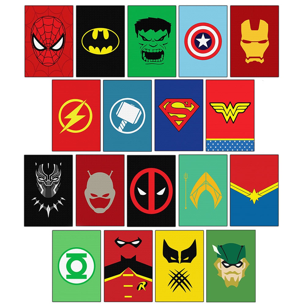 Adesivo capa caderno Super Heróis SÍMBOLOS A Escolher Decoração Quarto ...