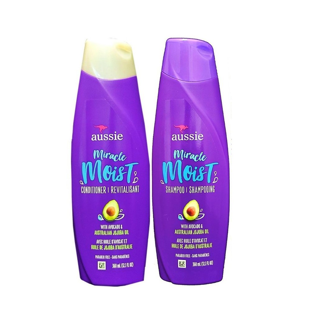 Kit Aussie Miracle Moist Shampoo E Condicionador 360ml | Shopee Brasil
