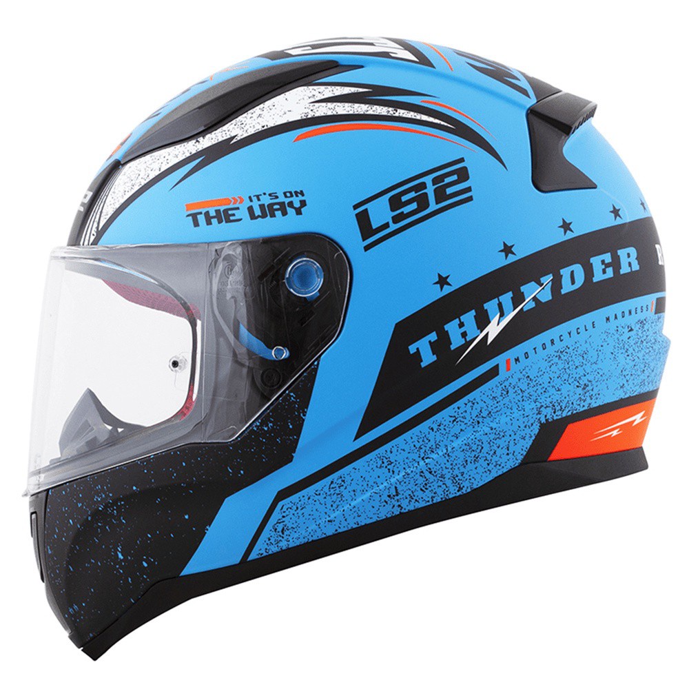 Capacete Ls2 Rapid Ff353 Thunder azul preto fosco fluor laranja ...