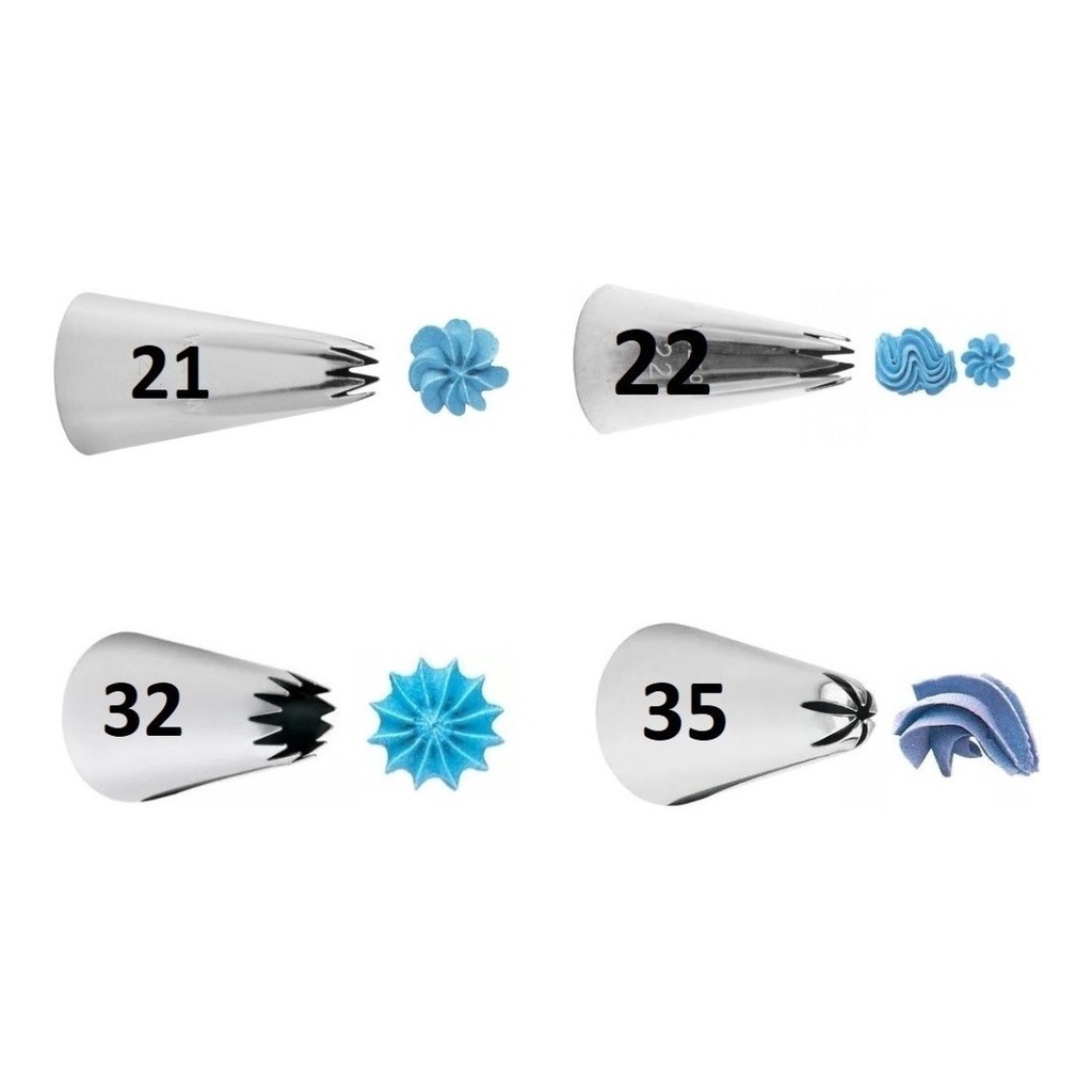 Kit Bicos Wilton 21 22 32 35 Sem Emenda Originais Inox Bicos de ...
