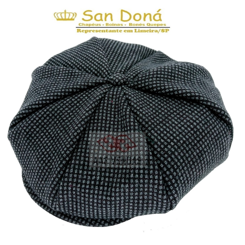 Boina Gavroche Peaky Blinders Lanoso Mosaico Preto 1ª Linha Original ...