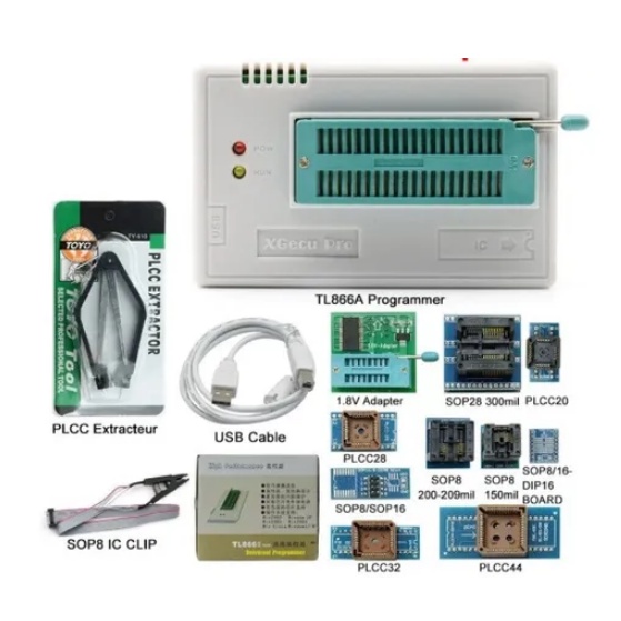 Minipro Gravador Programador Tl866 Ii Plus Eeprom Nand Bios+12 Adapt ...