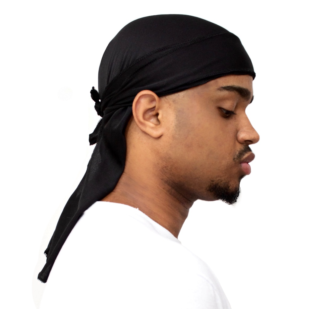 Bandana Durag Preta 360 waves Hip Hop Rapper Doo Rag Touca | Shopee Brasil