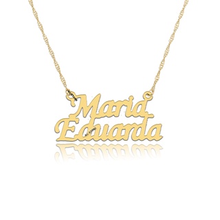 Colar corrente de Nome prata prateado Personalizado nome Maria Eduarda ...